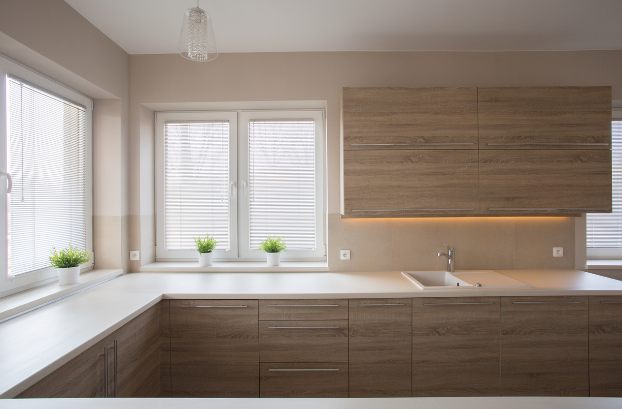 Simple kitchen with wooden furniture | goFlatpacks